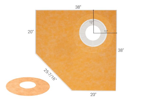 Emard | Schluter Base de douche mince KERDI-SHOWER-TT néo-angle 38" x 38"